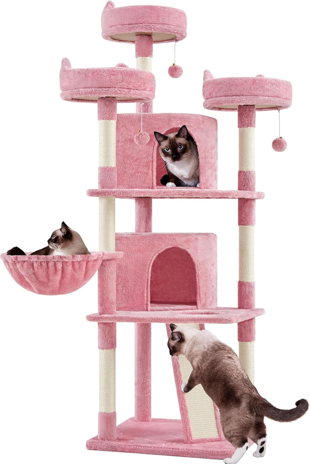 68.5in Cat Tree Multi-Level Cat Tower with Large Cat Condo＆Cozy Perches ...