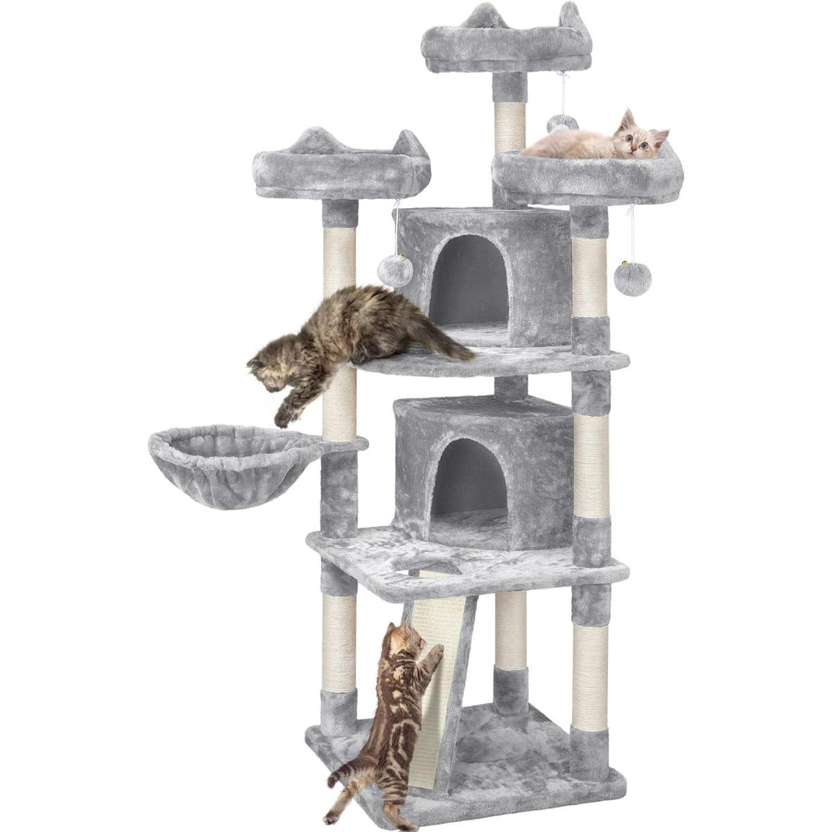 68.5in Multi-Level Cat Tree Large Cat Tower with Sisal-Covered ...