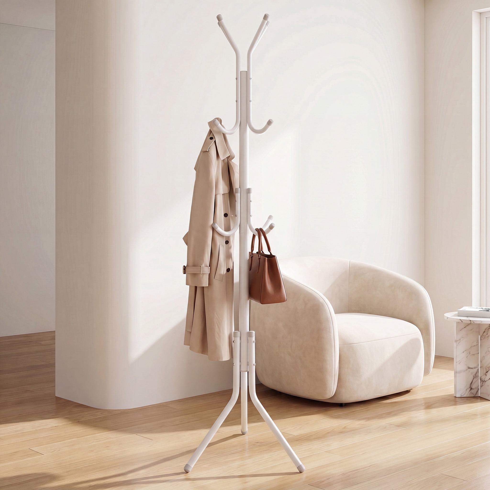 Large Free-Standing Multi-Purpose Hanger, Metal 68.9x17.7in Coat Rack ...