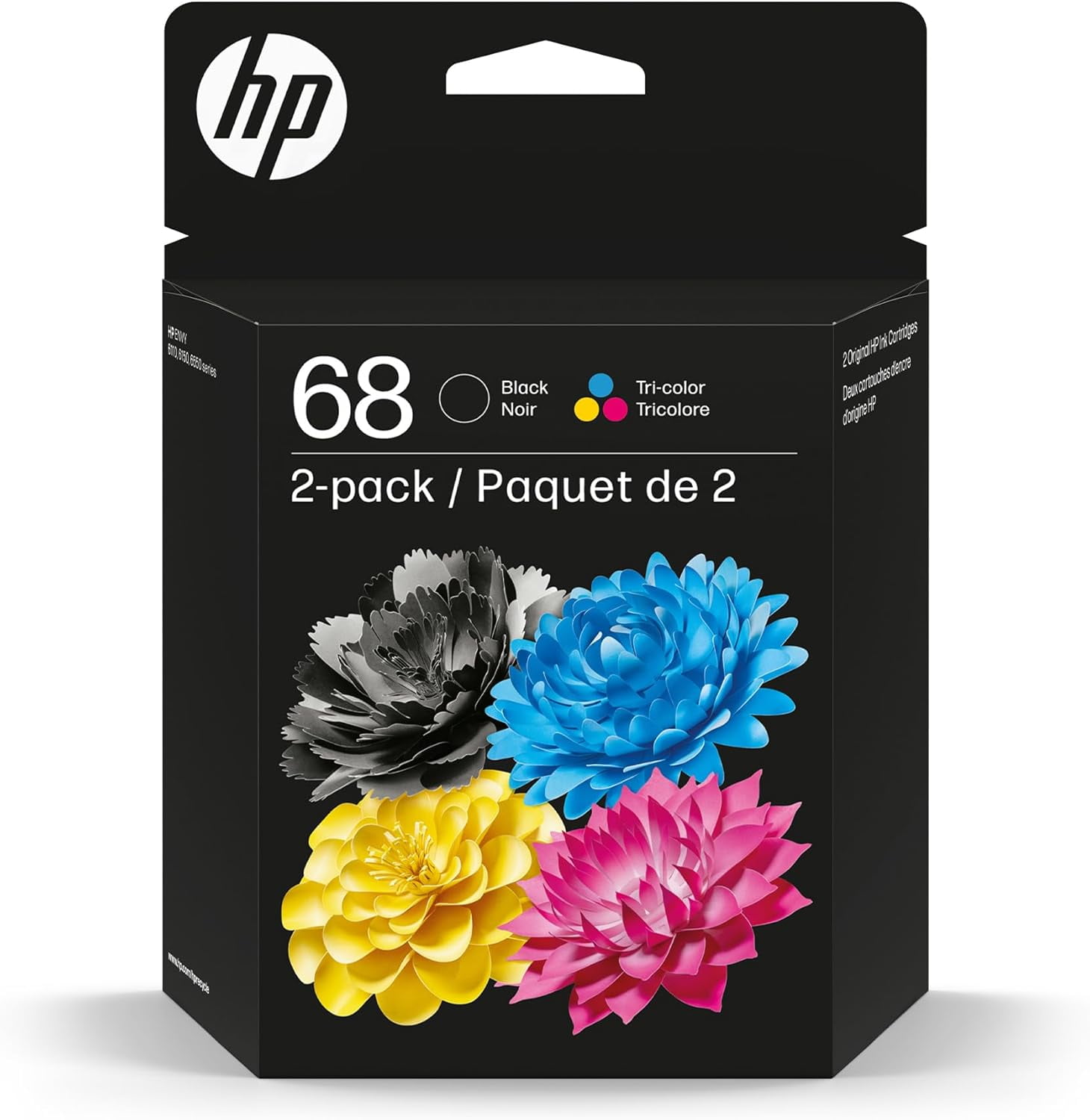 68 Black/Tri-Color Ink Cartridges (2-Pack) | Works Envy 6100e, 6500e ...