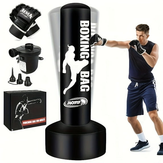 68" Freestanding Punching Bag with Stand for Adults - Inflatable Heavy ...