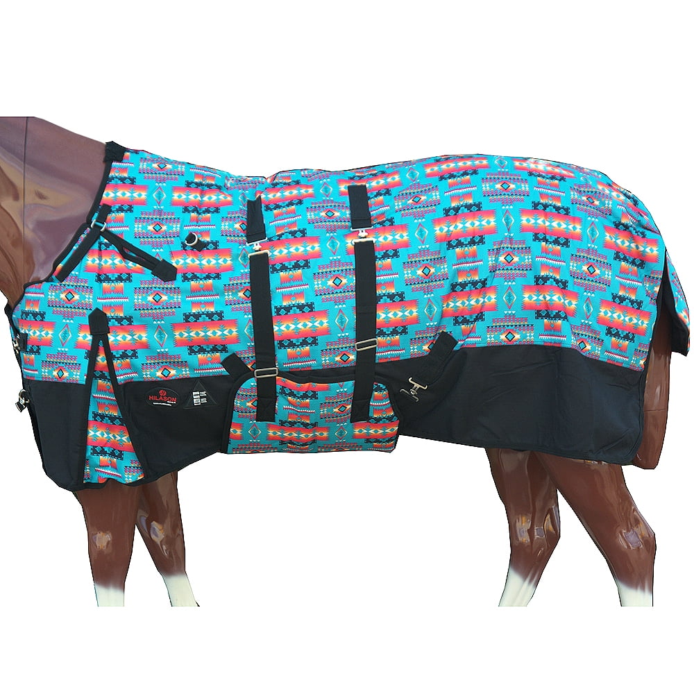 68" Hilason 1200D Winter Waterproof Turnout Horse Blanket Belly Wrap ...