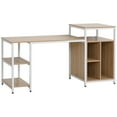 68 Inch Office Table Computer Desk Workstation Bookshelf with CPU Stand ...
