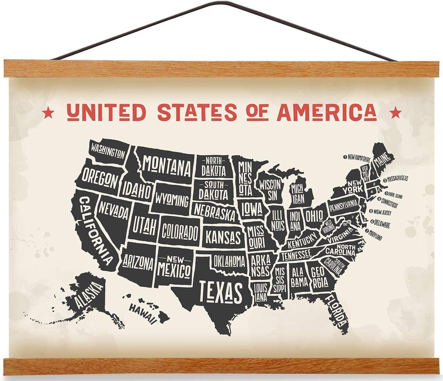 68 Inch Wide Magnetic Poster Hanger Frame, Teak, Strong Magnet, Premium ...