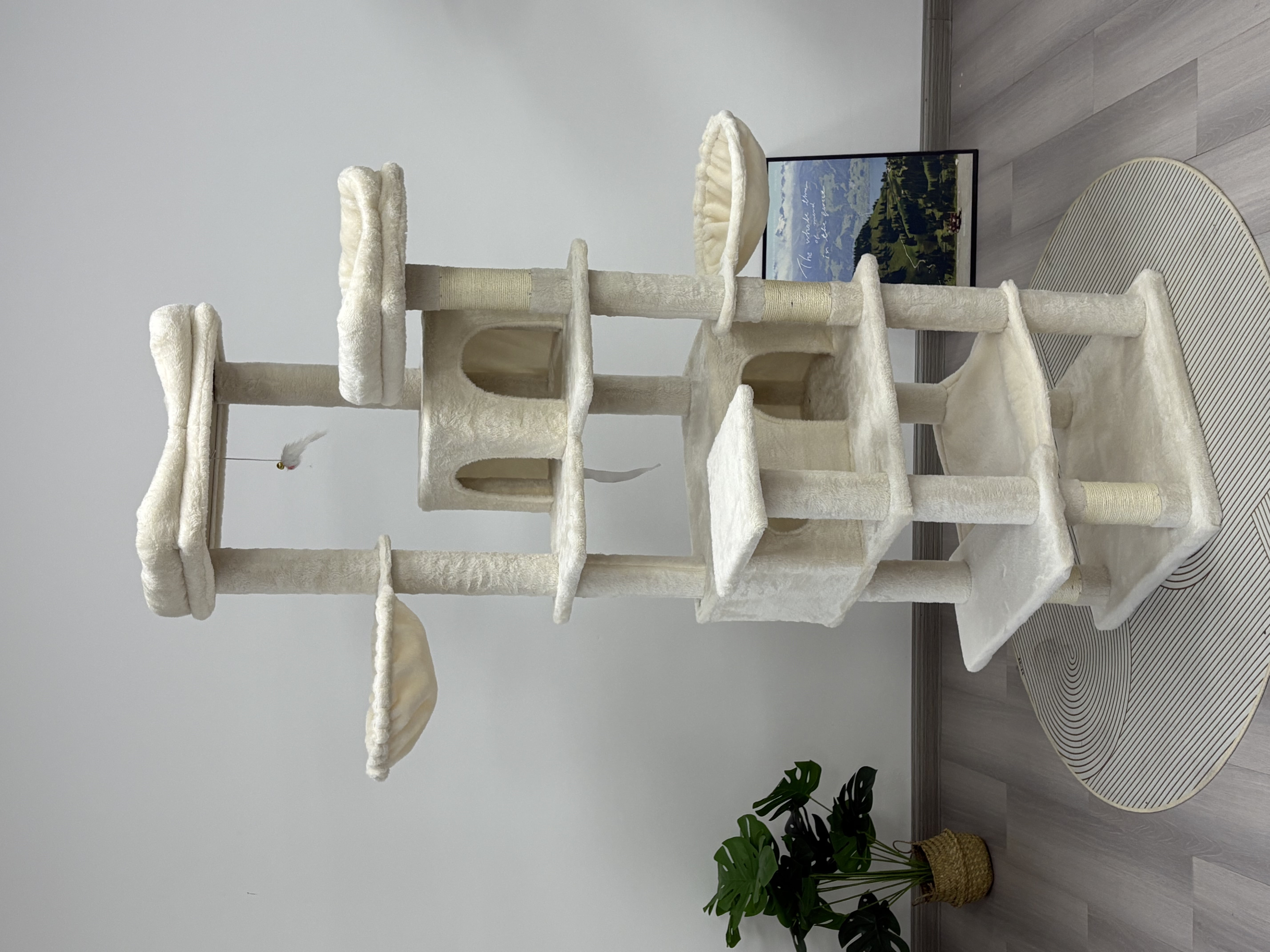 68 Inches Multi-Level Large and Tall Cat Tree beige - Walmart.com
