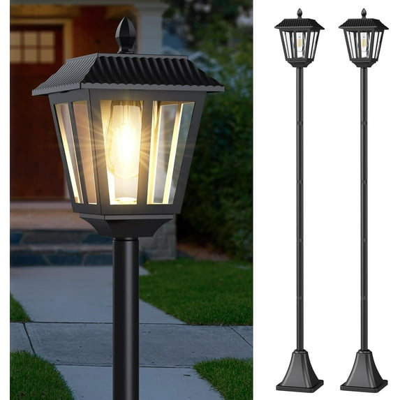 68 Inches Solar Lamp Light Outdoor, Warm White, IP45 Solar Lights ...