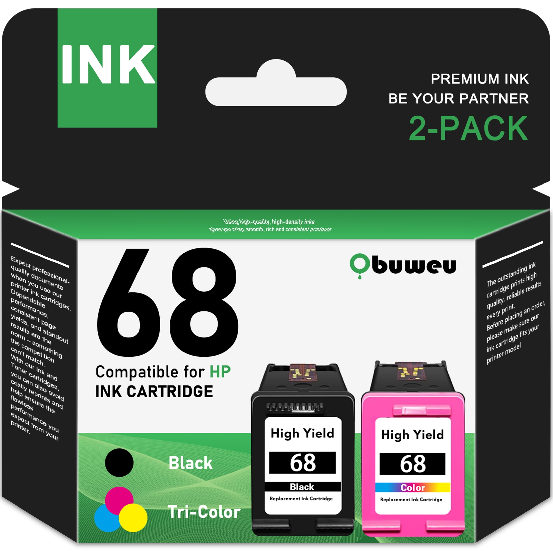 68 Ink Cartridge Compatible for HP 68 Ink Cartridges for Envy 6552e ...