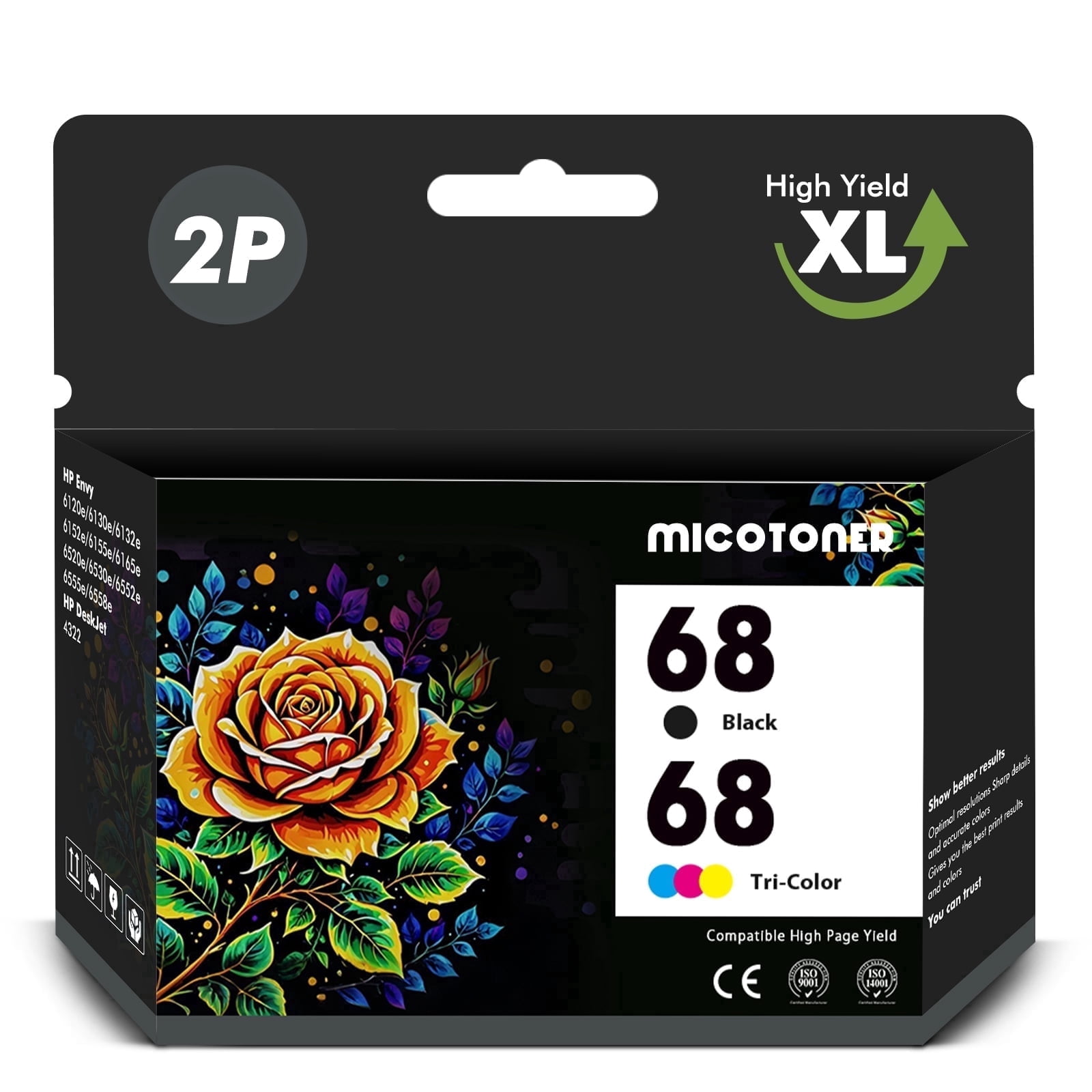 68 Ink Cartridge Compatible for 68e Ink Cartridge Combo Pack for Envy ...