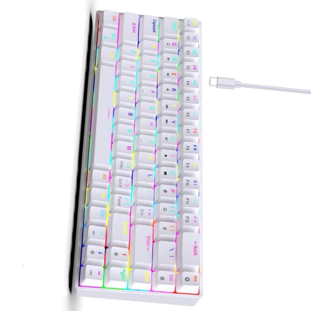 68 Key Color Backlights Mechanical Keyboard With Hot Swappable Switches ...