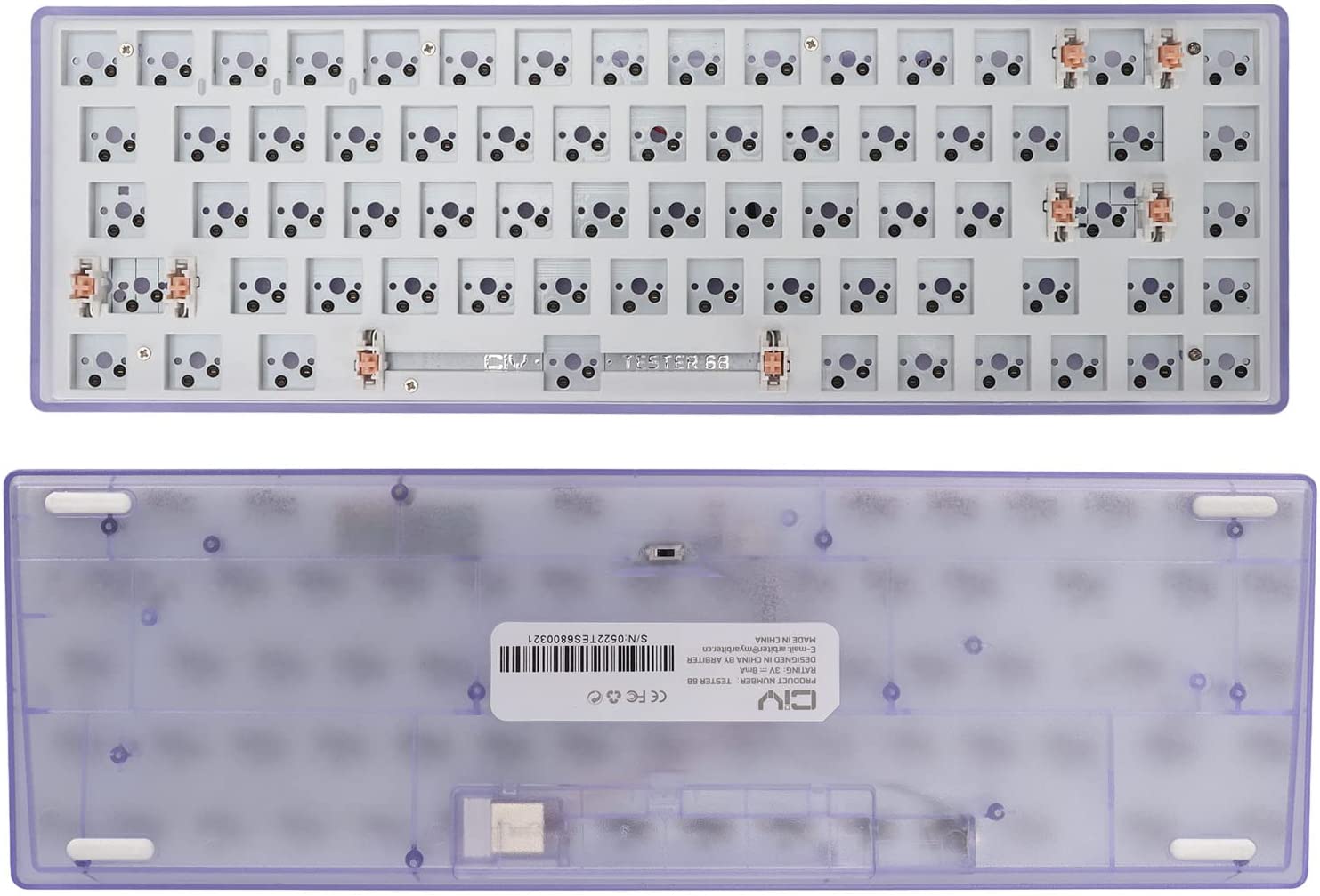 68 Keys Modular Mechanical Keyboard, Wired Gaming Keyboard DIY Kit, 65% ...