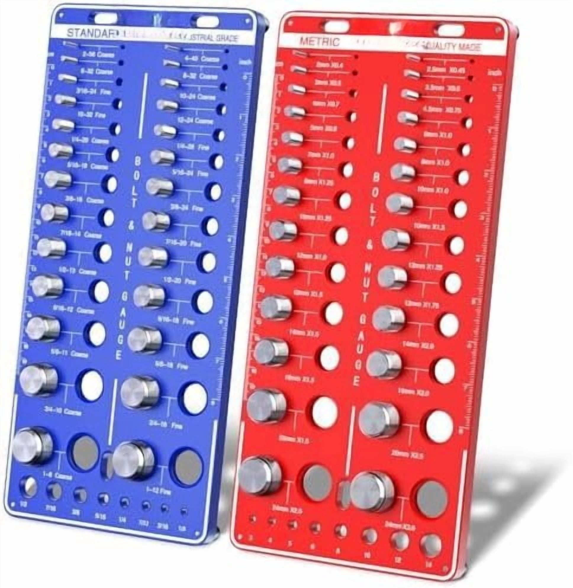 68 Nut and Bolt Thread Checker - 26 Standard and 26 Metric Bolt Checker ...