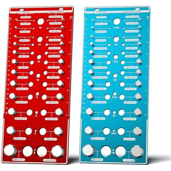 68 Nut and Bolt Thread Checker - Standard and Metric Thread Gauge (2 * ...