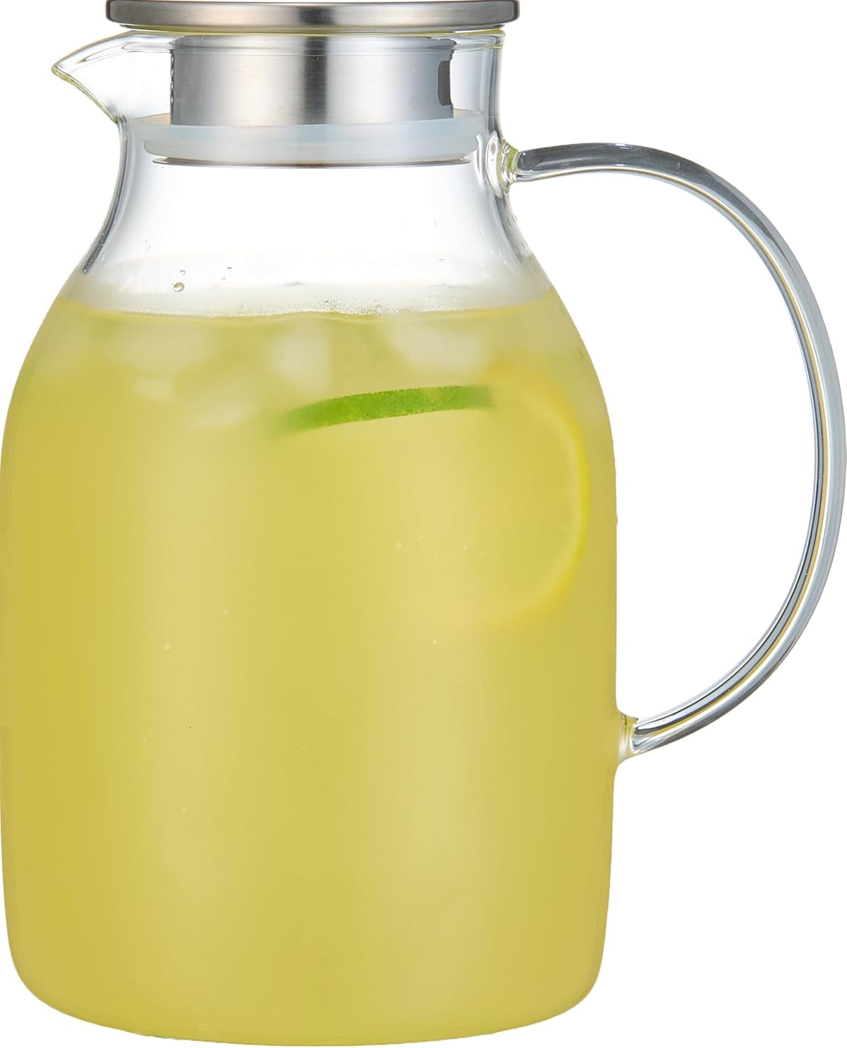 68 Oz/2 Liter Glass Pitcher with Lid, Heat Resistant Water Jug for Hot ...