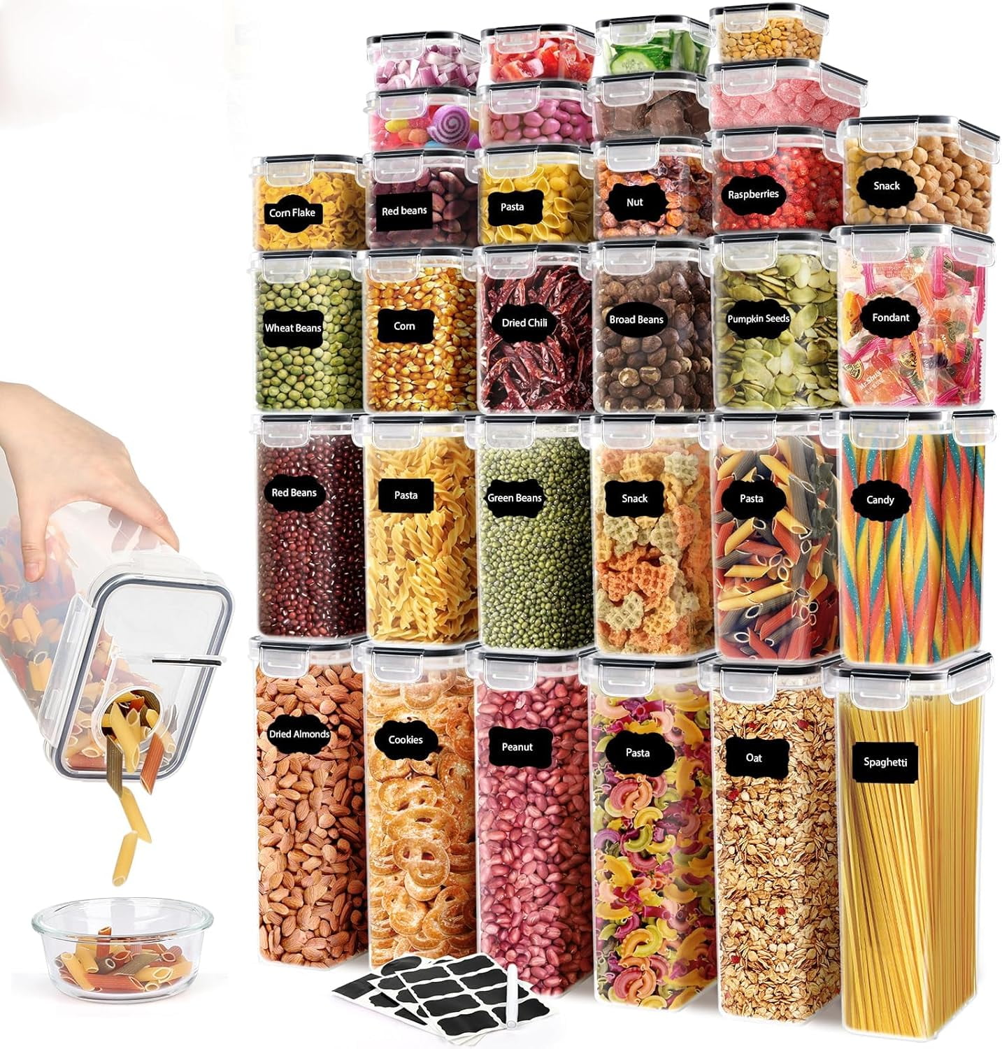 68 PCS Airtight Food Storage Containers With Lids BPA Free,6 Pack With ...