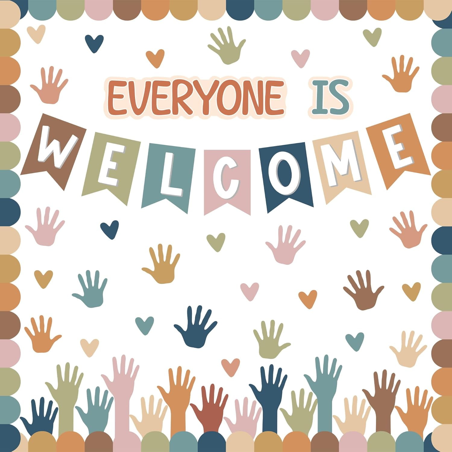 68 Pcs Boho Classroom Bulletin Board Decorations Everyone is Welcome ...