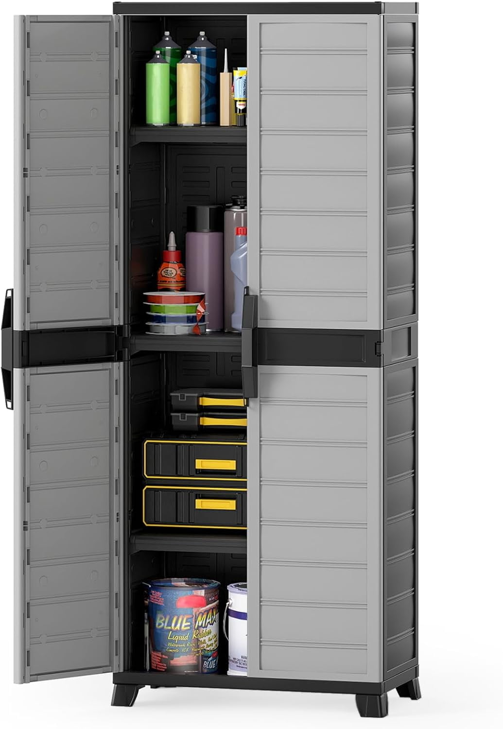 68” Plastic Storage Cabinet, Vertical Storage Shelving Unit with ...