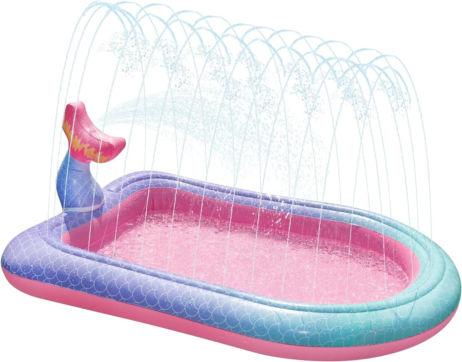 68" Sprinkler & Splash Pad for Kids, Large Outdoor Mermaid Sprinklers ...