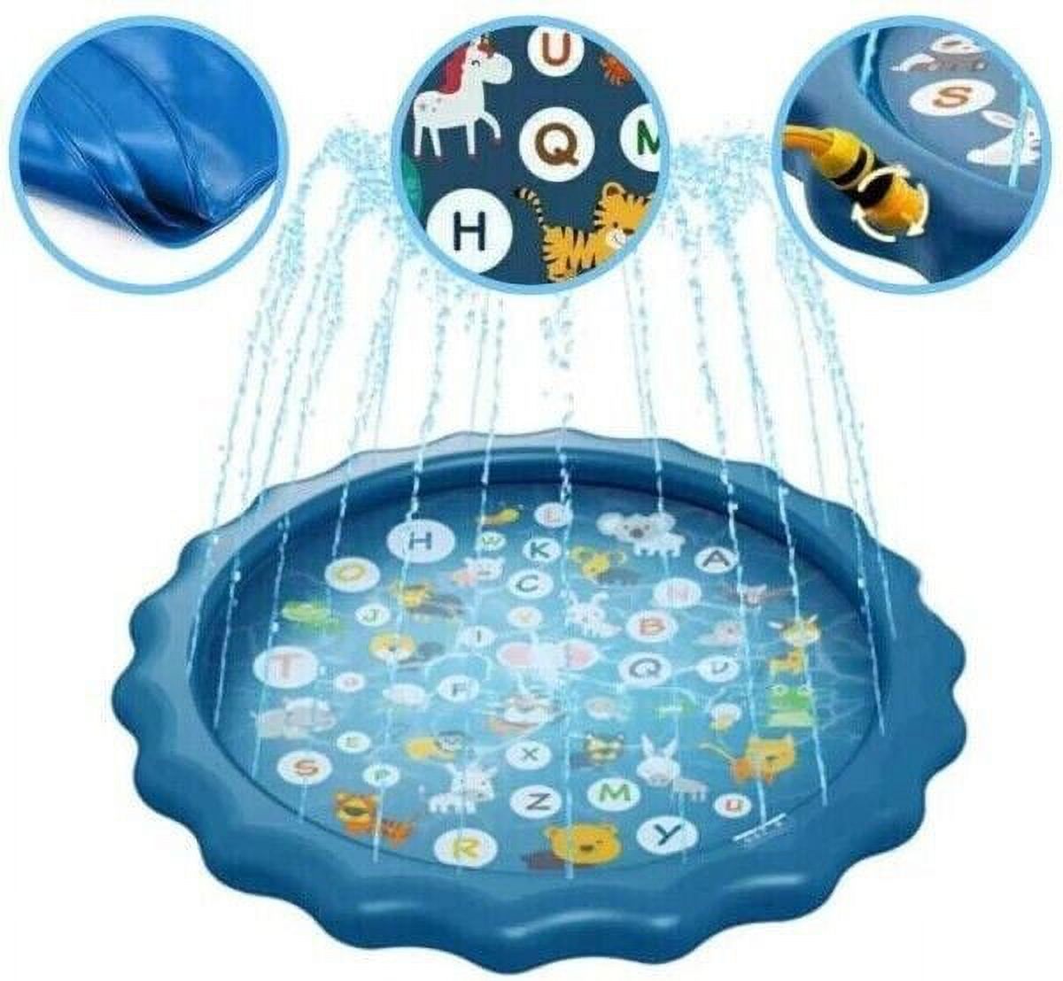 68" Sprinkler Splash Pad Kids Play Mat Wading Pool Summer Toddlers ...