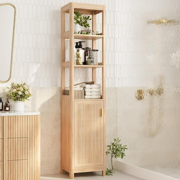 68'' Tall Narrow Storage Cabinet with Adjustable Shelf and Door ...