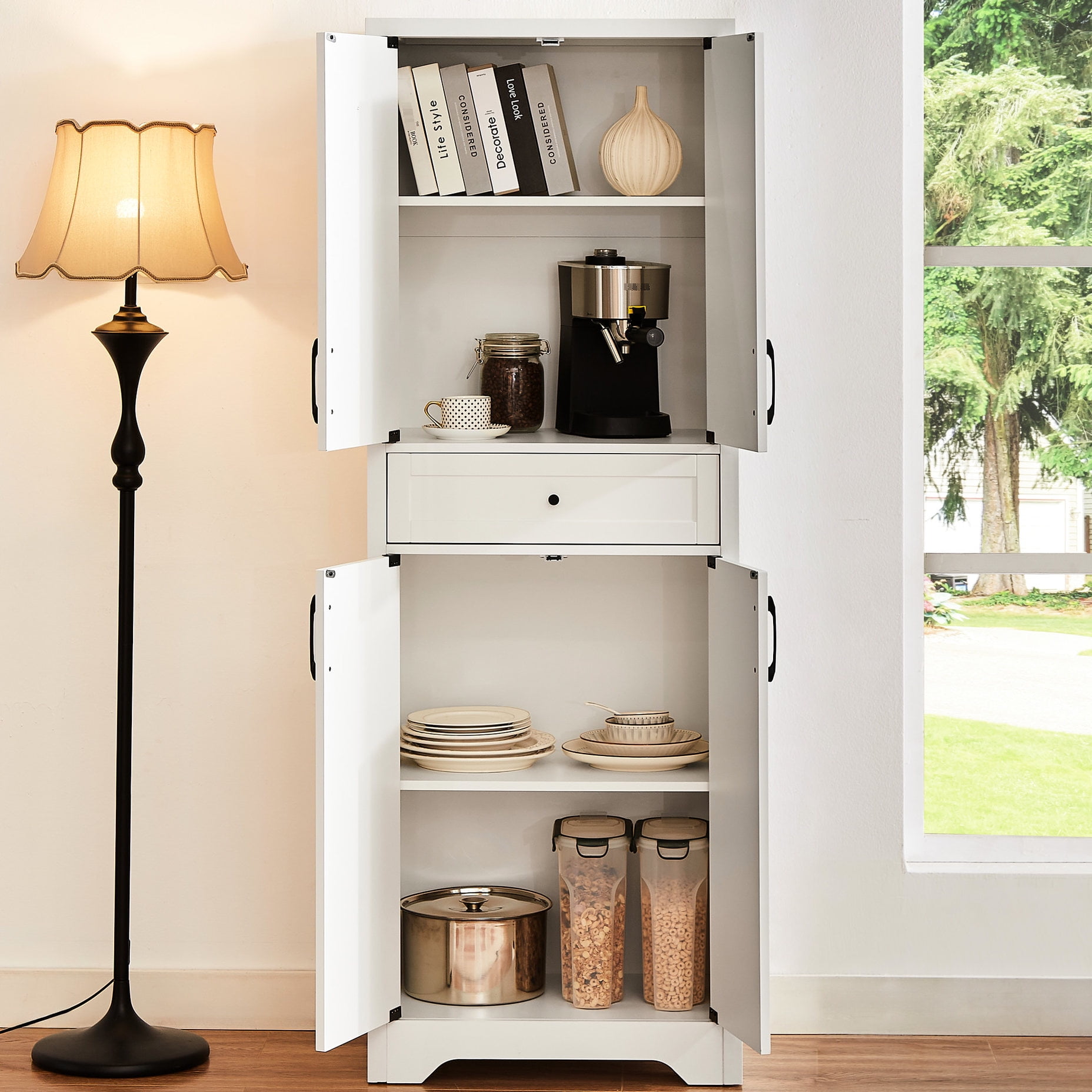 68" Tall White Sideboard | Ideal for Different Room Types | Particle ...