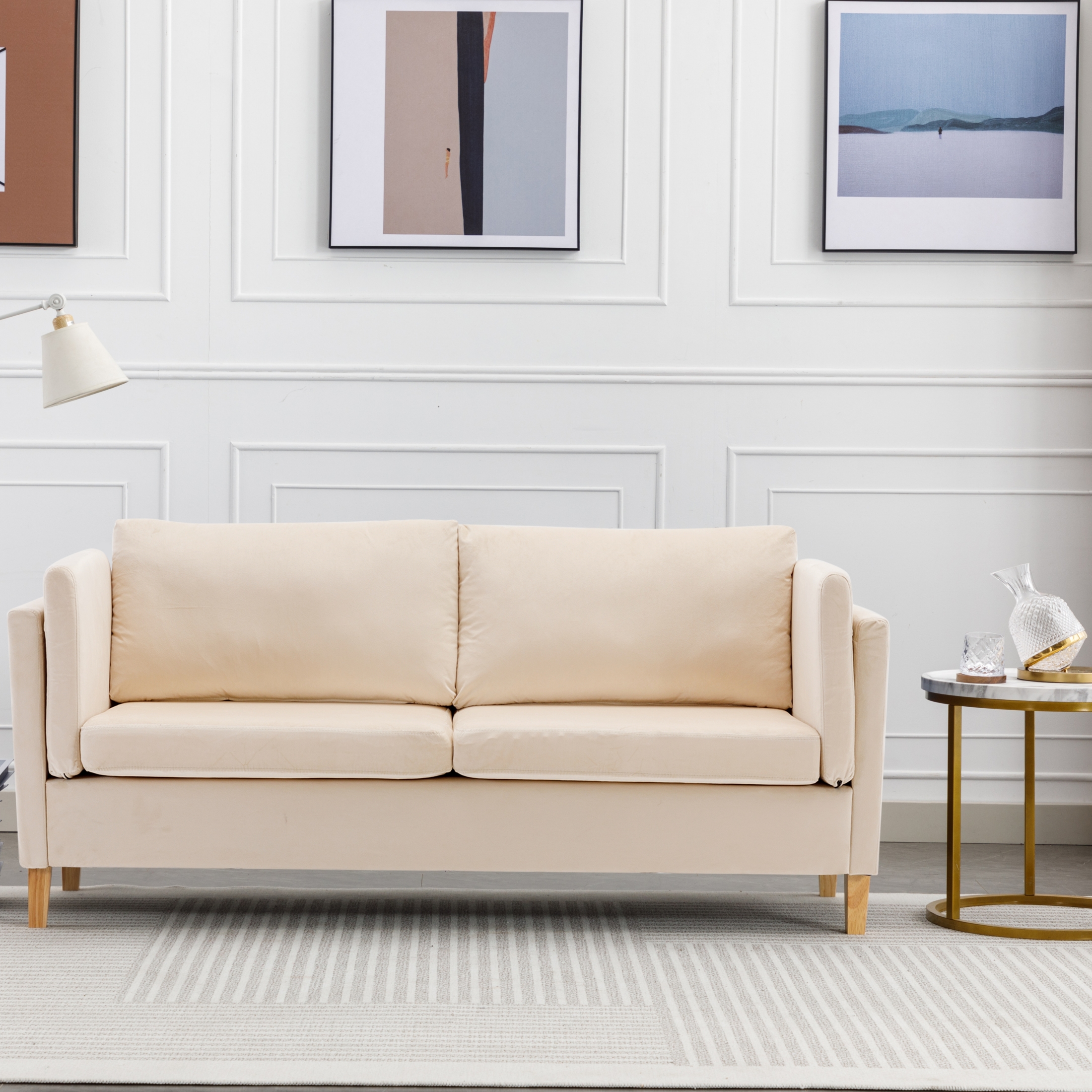 68" Velvet Love seats Small Sofa Couch 2 Seater Premium Velvet Loveseat ...