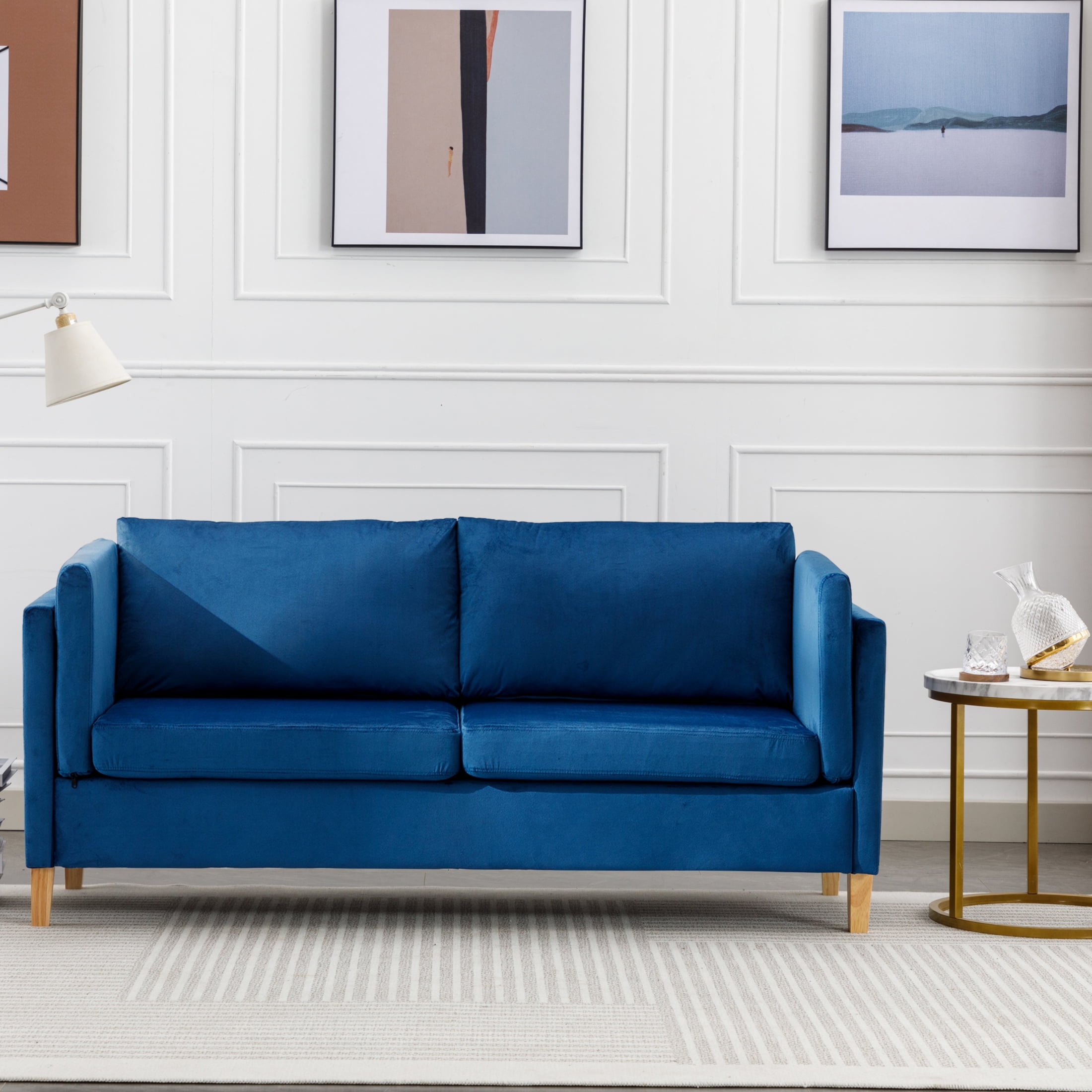 68" Velvet Love seats Small Sofa Couch 2 Seater Premium Velvet Loveseat ...