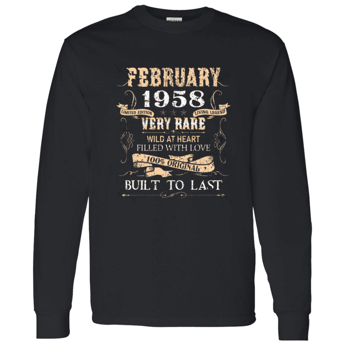 68 Years Old 68Th Birthday Vintage February 1958 Long Sleeve Shirt ...