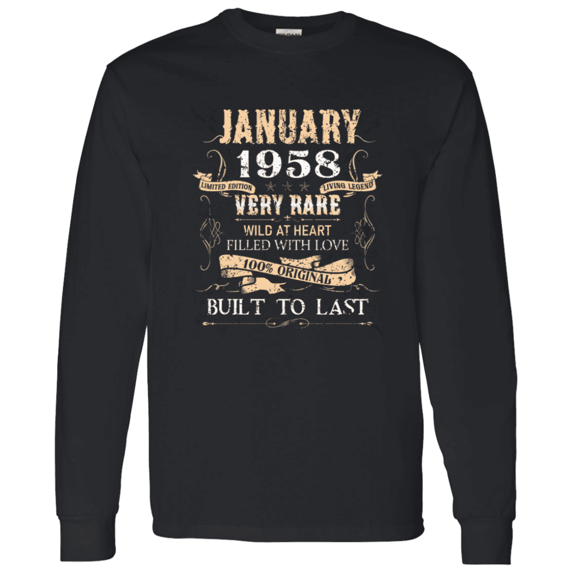 68 Years Old 68Th Birthday Vintage January 1958 Long Sleeve Shirt ...