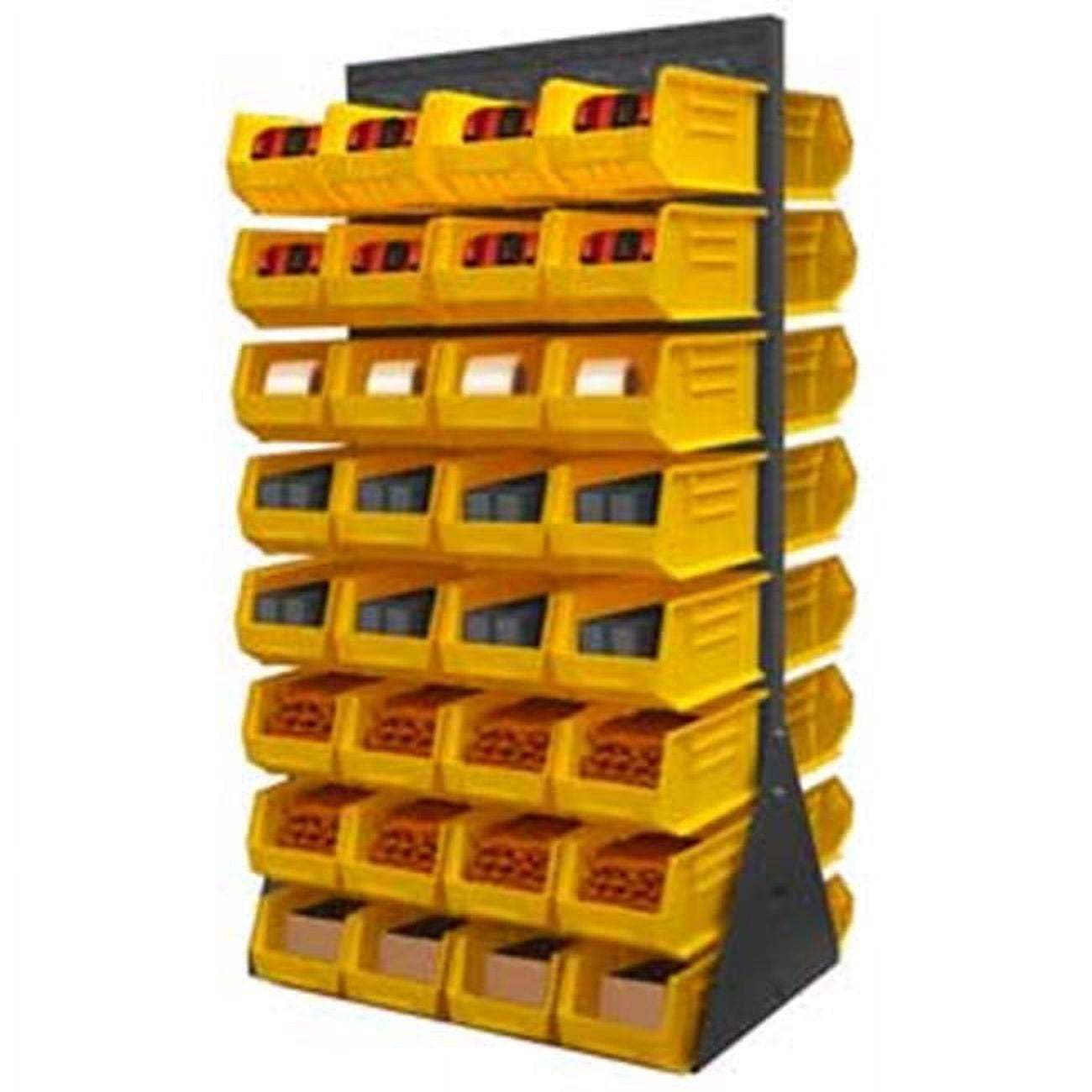 68 in. Free Standing Louvered Double Side Panel Rack, Gray - 2000 lbs ...