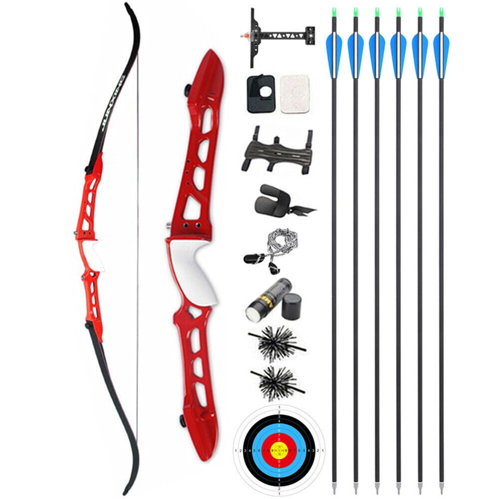 68 inch Recurve Bow Takedown 18-40lb Aluminum Riser Archery Target Hunting Shooting F158（red ...