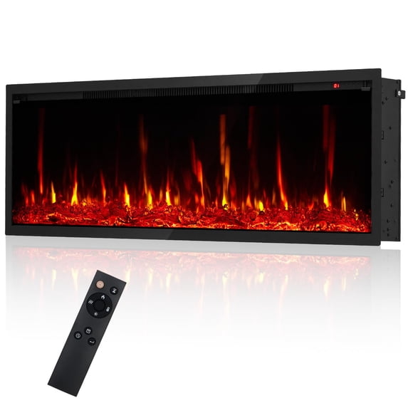 68 inch Ultra-Thin Electric Fireplace, Recessed Wall Mounted Fireplace ...