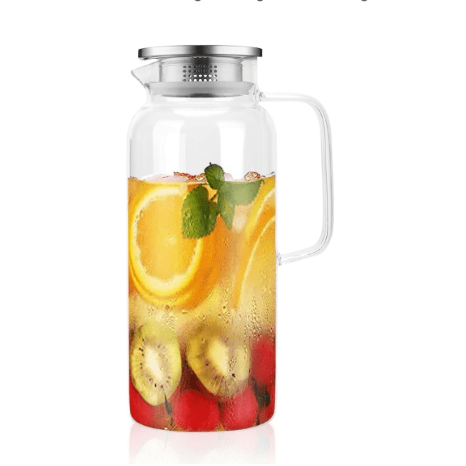 68 oz Glass Pitcher, 2 Liter Glass Carafe for Fridge, Glass Water Jug ...