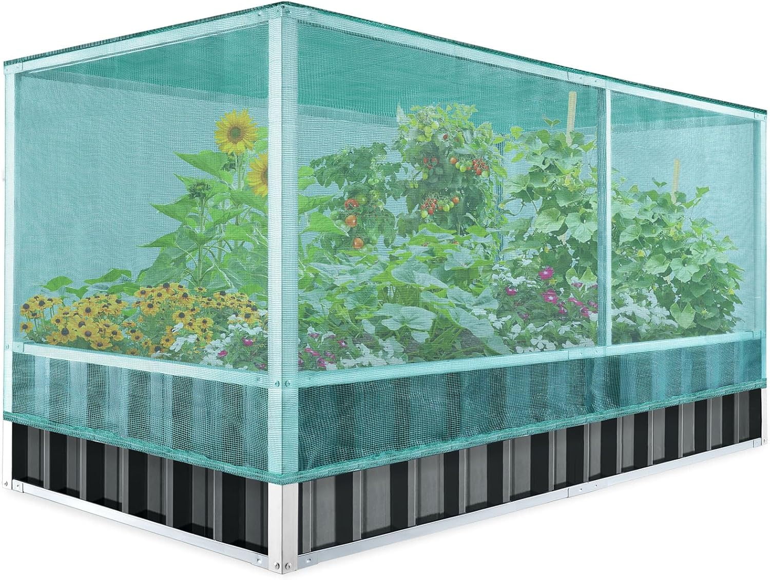 68" x 36" x 34.6" Raised Garden Bed with Garden Anti-Bird Protection ...