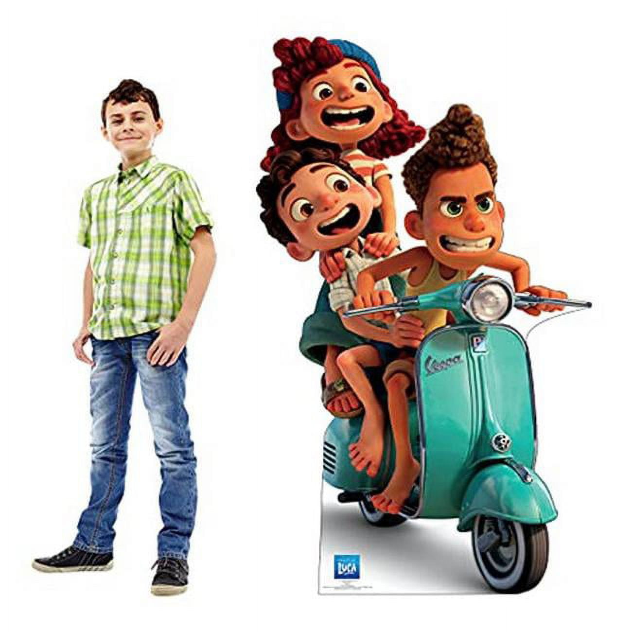68 x 38 in. Luca, Alberto & Giulia Cardboard Cutout, Disney - Pixar ...