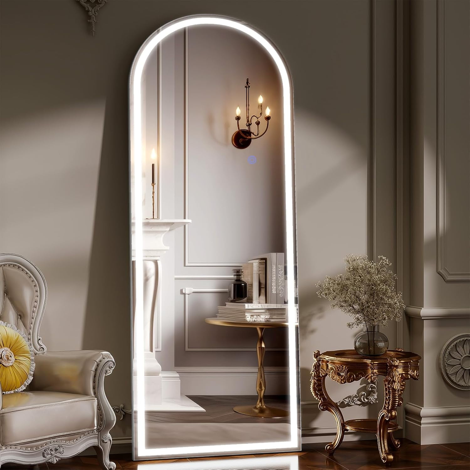 68"x26" LED Full Length Mirror – Standing Floor Mirror with Dimmable ...