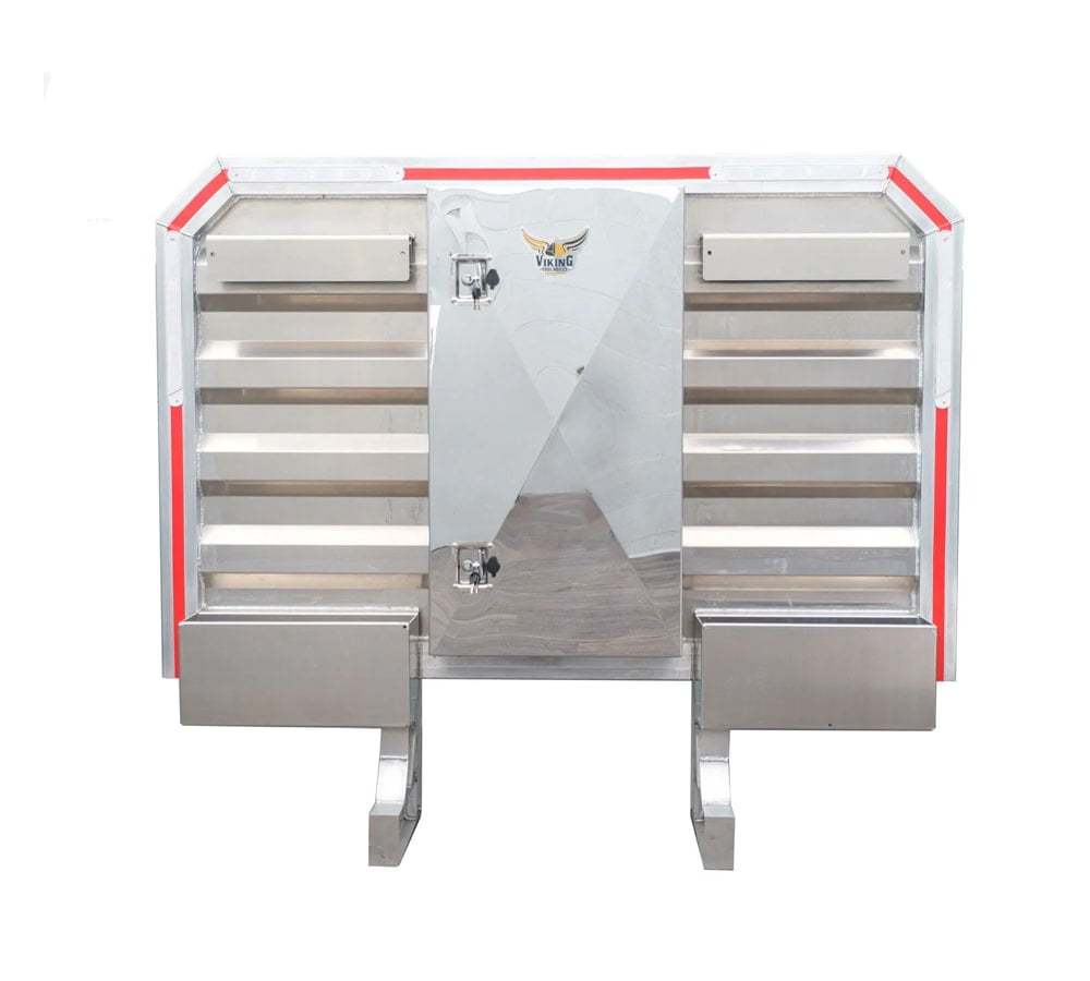 68"x80" Viking Sleeper Aluminum Cab Rack w/ Mirror Finish Mini-Vault ...