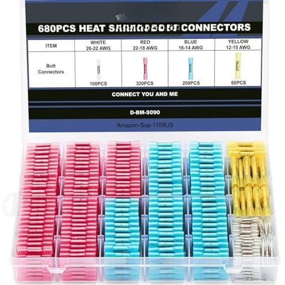 680 count Heat Shrink Connectors, Marine Grade Electrical Wire ...