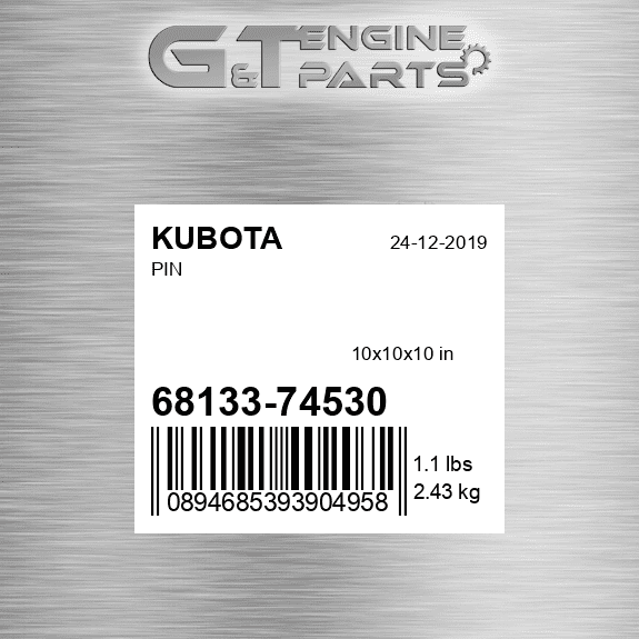 68133-74530 PIN fits KUBOTA (New OEM) - Walmart.com