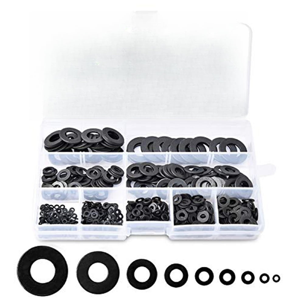 684PCS Assorted Flat Washers M2-M12 Black Zinc Plated Alloy Steel ...