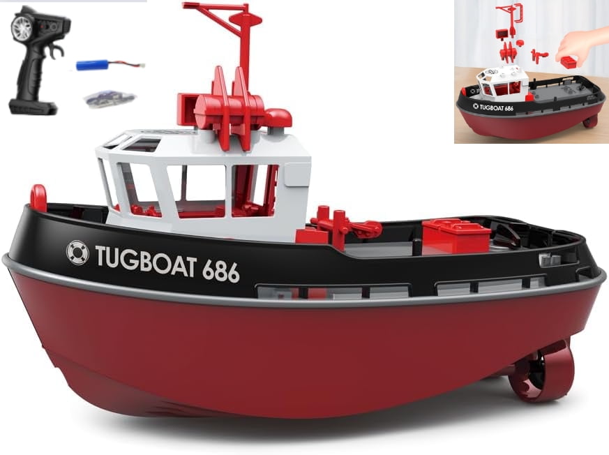 686 Rc Boat 2.4G 1/72 Powerful Dual Motor Long Range Wireless Electric ...