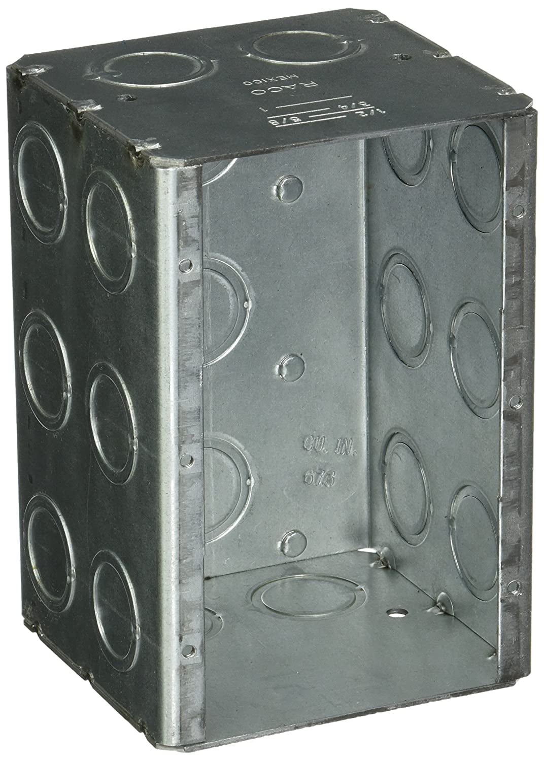 687 3-Gang Masonry Box, Nongangable, 19 Concentric KO’s, Gray, 3-3/4" x ...