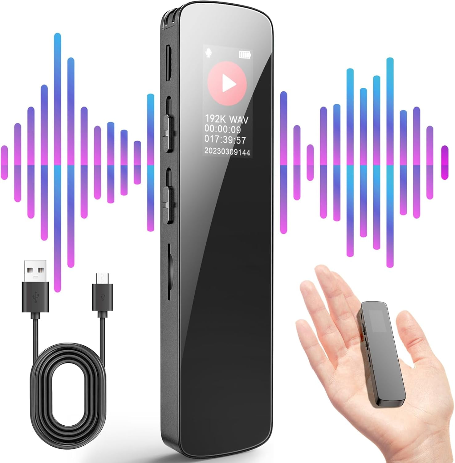 68GB Digital Voice Recorder Device,Dictaphone Voice Recorder with Noise ...