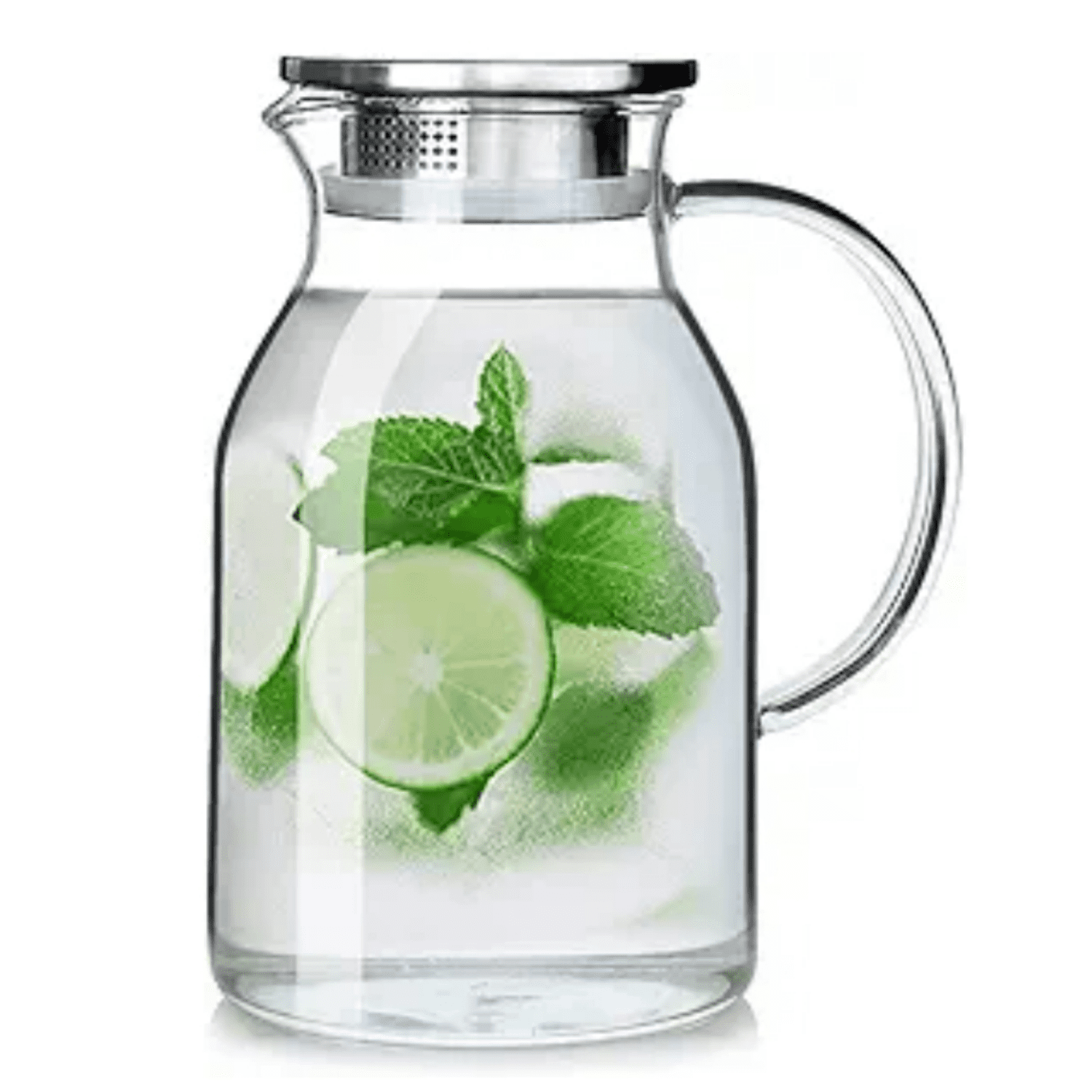 68OZ Glass Pitcher with Lid and Spout - High Heat Resistance Pitcher ...