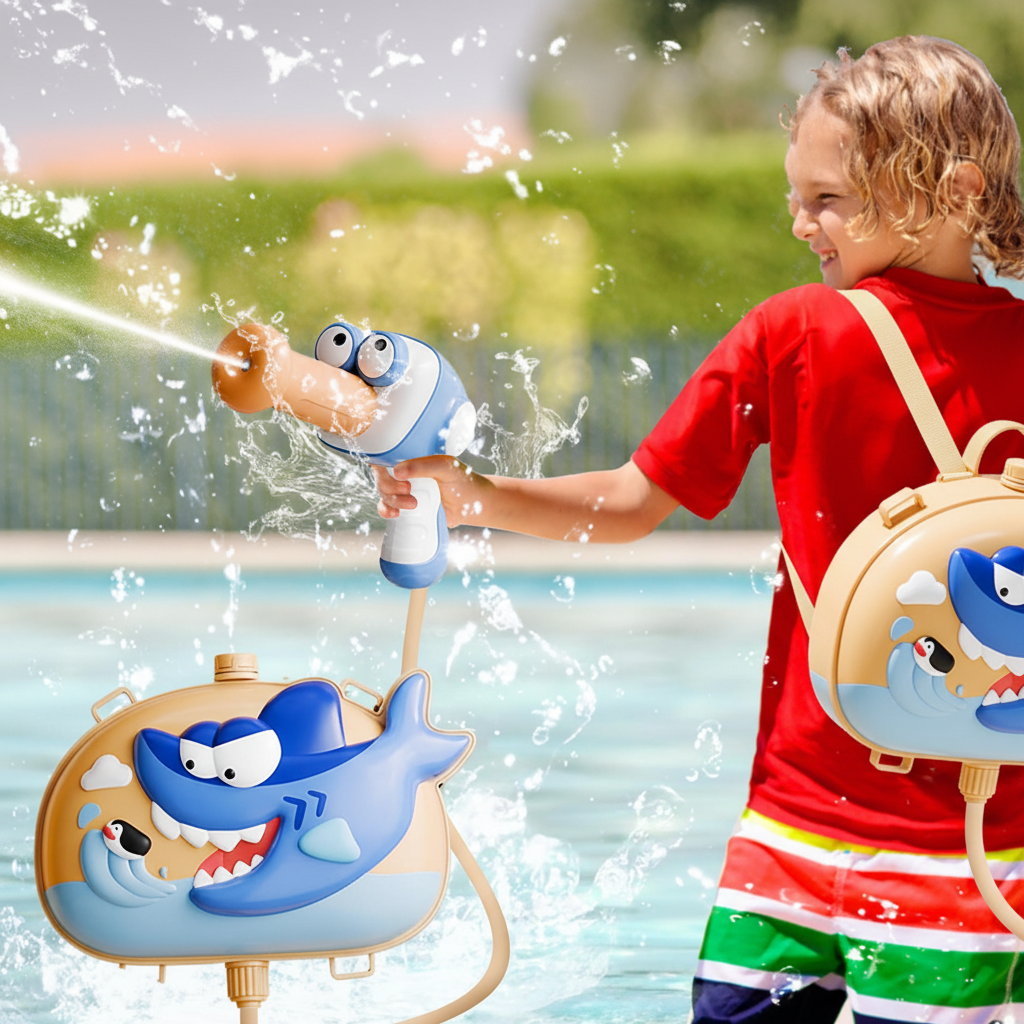 68Oz Shark Backpack Water Toy with Large Capacity Tank and Adjustable ...