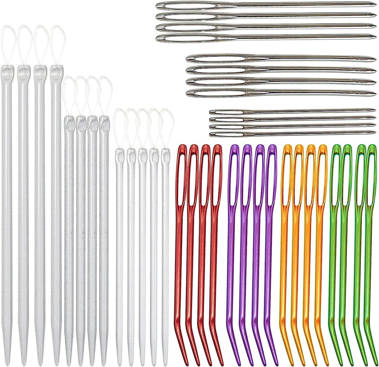 68PCS Large Eye Blunt Nylon Thread Rope Threader Sewing Knitting ...