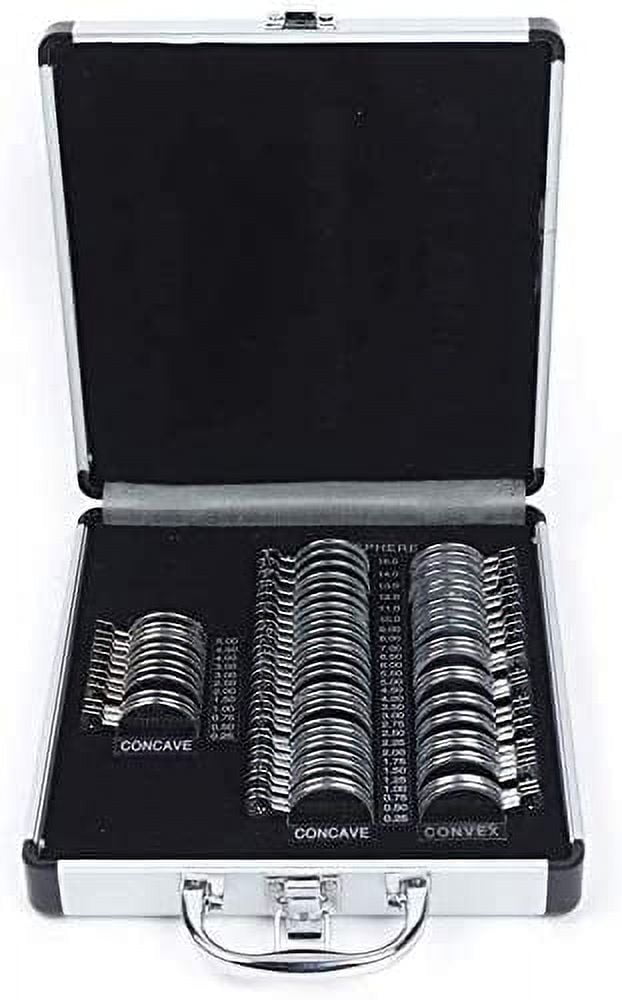 68PCS Optical Trial Lens Set Optometry Kit Metal Rim Aluminum Case ...