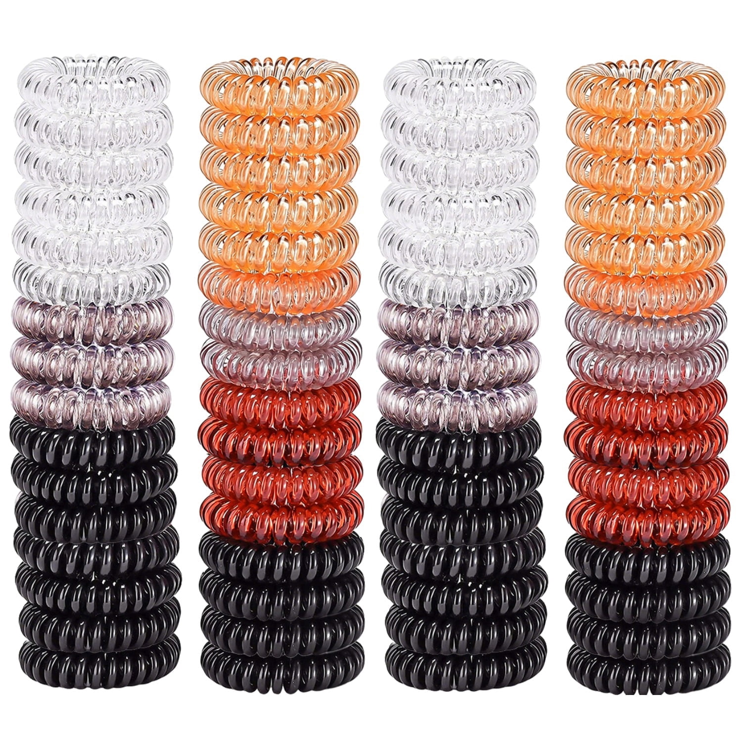 68Pcs Spiral Hair Ties,No Crease Coil Hair Ties,Phone Cord Hair ...