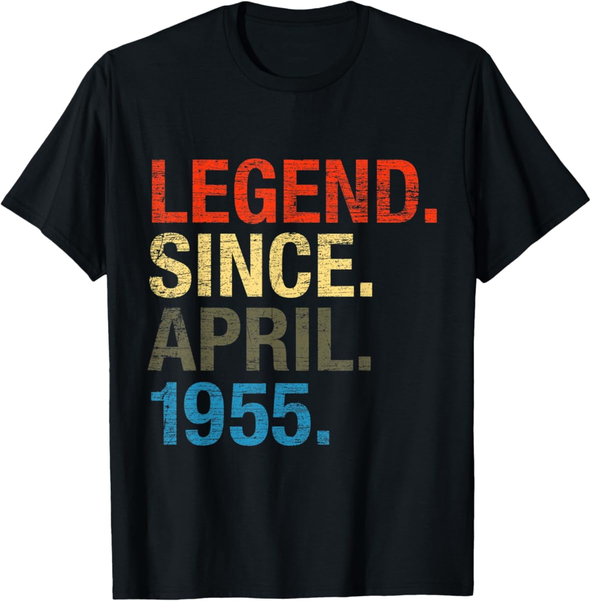 68Th Birthday Gifts Legend Since April 1955 T-Shirt Vintage Tee ...