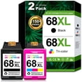 68XL 68e Ink Cartridges Black Tri-Color Combo Pack Compatible for HP68 ...