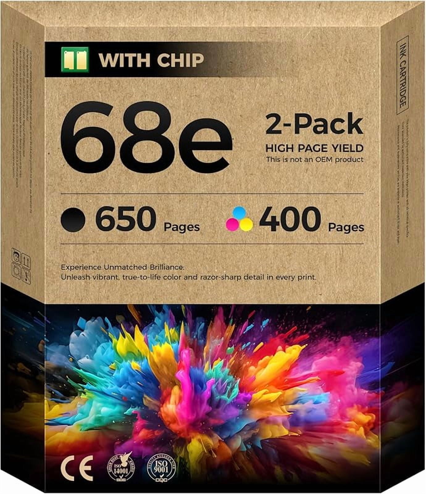 68e 68 Ink Cartridges High Yield with chip 2-Pack Replacement for HP 68 ...